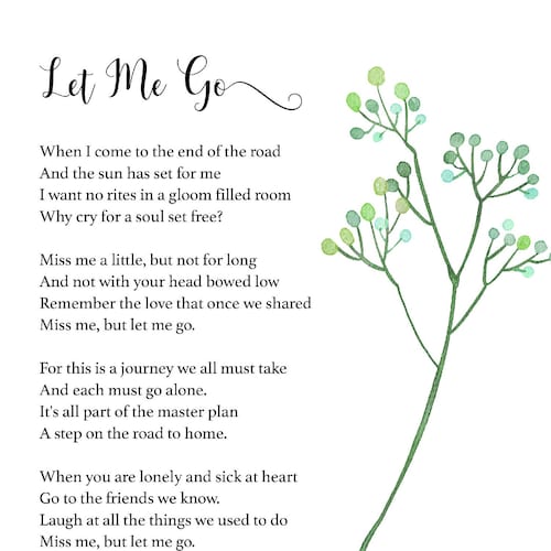 Miss Me but Let Me Go by Christina Rossetti Poem Strength - Etsy