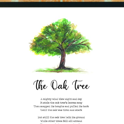 The Oak Tree Poem Wall Art
