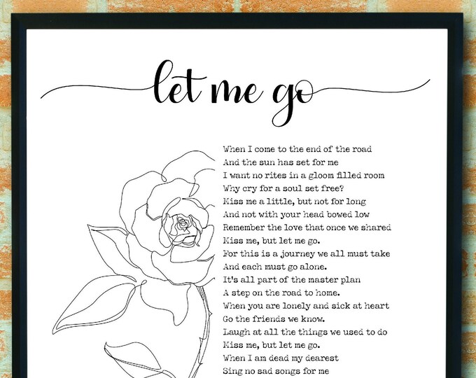 Let Me Go Poem Christina Rossetti Miss Me but Let Me Go - Etsy Let Me Go Poem Christina Rossetti Miss Me but Let Me Go - Etsy