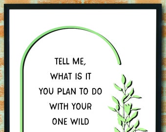 Mary Oliver Summer Day Poem - Etsy