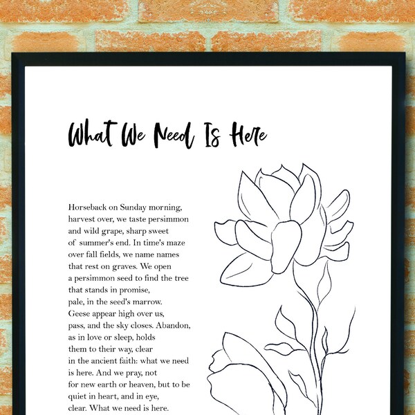 What We Need is Here Wendell Berry - Etsy