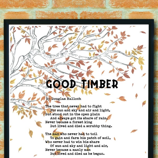 Good Timber Poem - Etsy