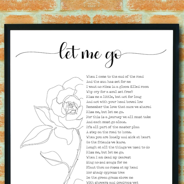 Printable Miss Me but Let Me Go Poem - Etsy