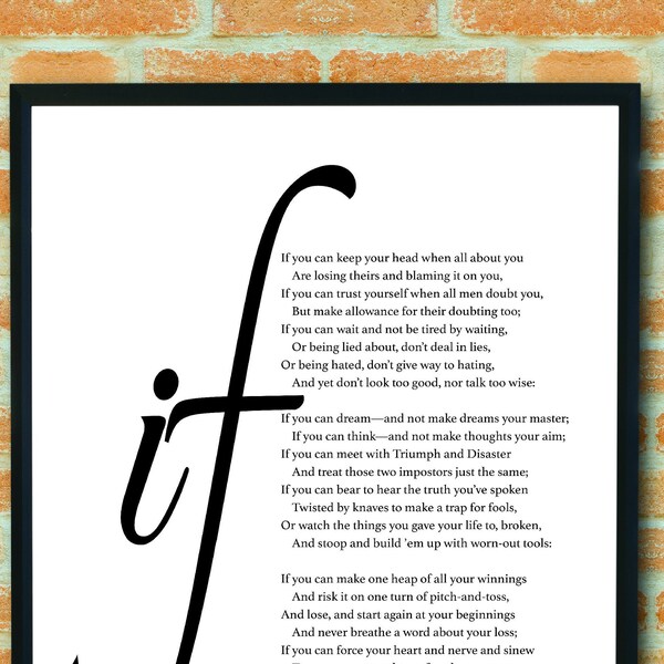 Kipling If Poster - Etsy