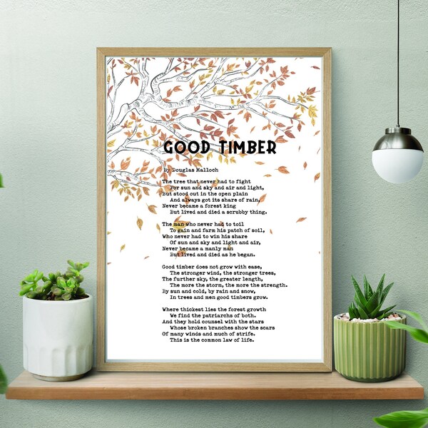 Good Timber Poem - Etsy