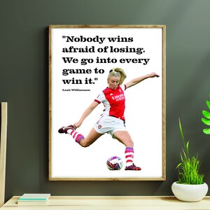 Leah Williamson Soccer Printable Poster Chelsea, Motivational Quote ...