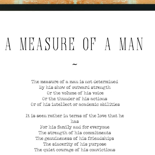 A Measure of the Man Digital Print Gift for Him Dad Husband - Etsy UK