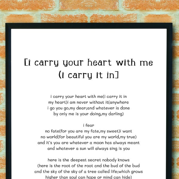 I Carry Your Heart - Etsy