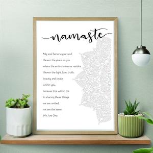 Namaste Printable Namaste Sign Printable Yoga Poster Meditation Print ...