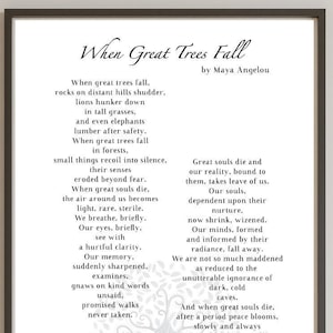 When Great Trees Fall Poem - Etsy Australia