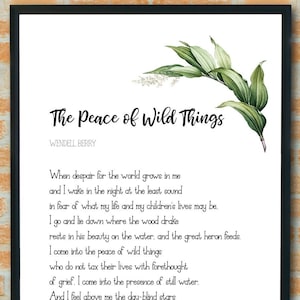 The Peace of Wild Things Wendell Berry Poem Hope Comfort Inspiration ...