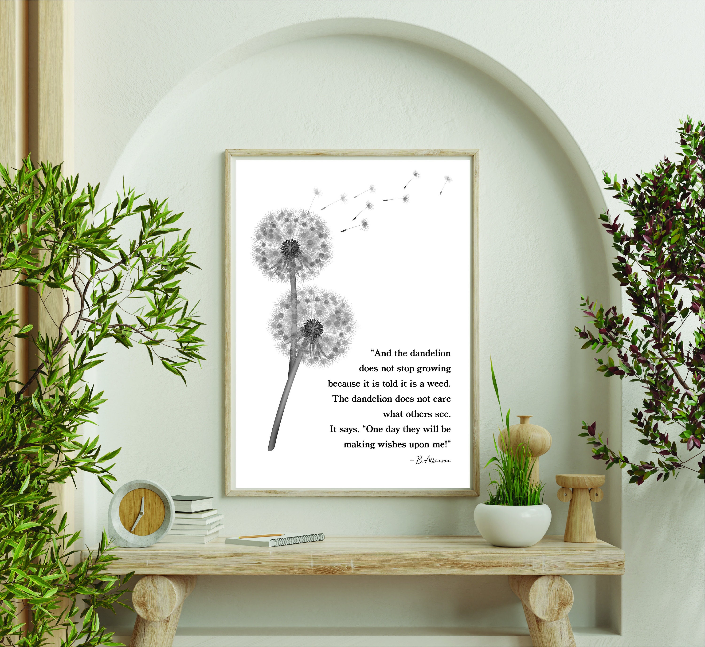 Dandelion Wish Quote Printable Dandelion Wall Art - Etsy