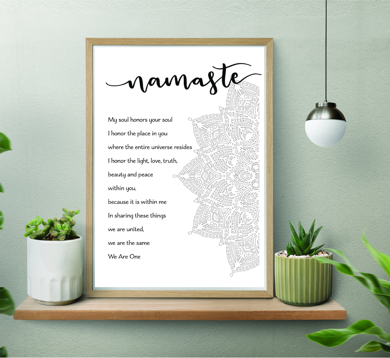 Namaste Printable Namaste Sign Printable Yoga Poster - Etsy