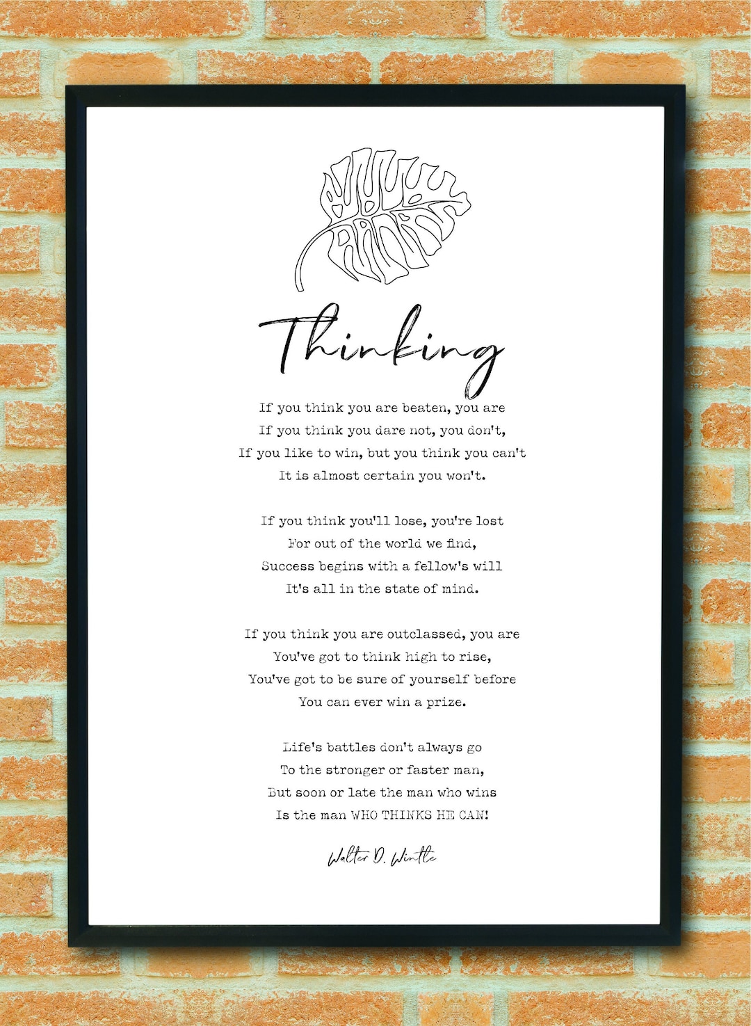 Thinking Poem Walter D Wintle 1905 Unity Magazine Poster - Etsy
