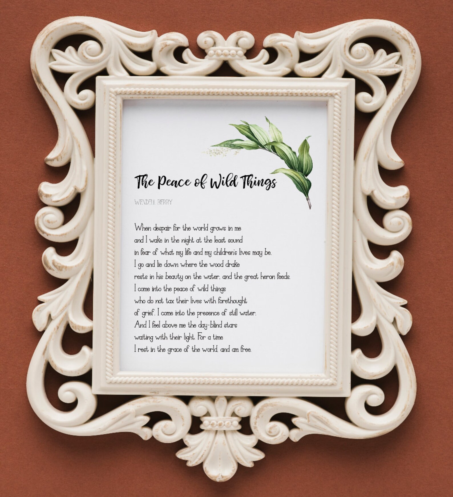 The Peace of Wild Things Wendell Berry Poem Hope | Etsy