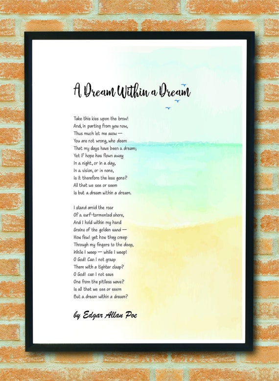 A Dream Within A Dream Poetry Quote Edgar Poe Poem Print | Etsy