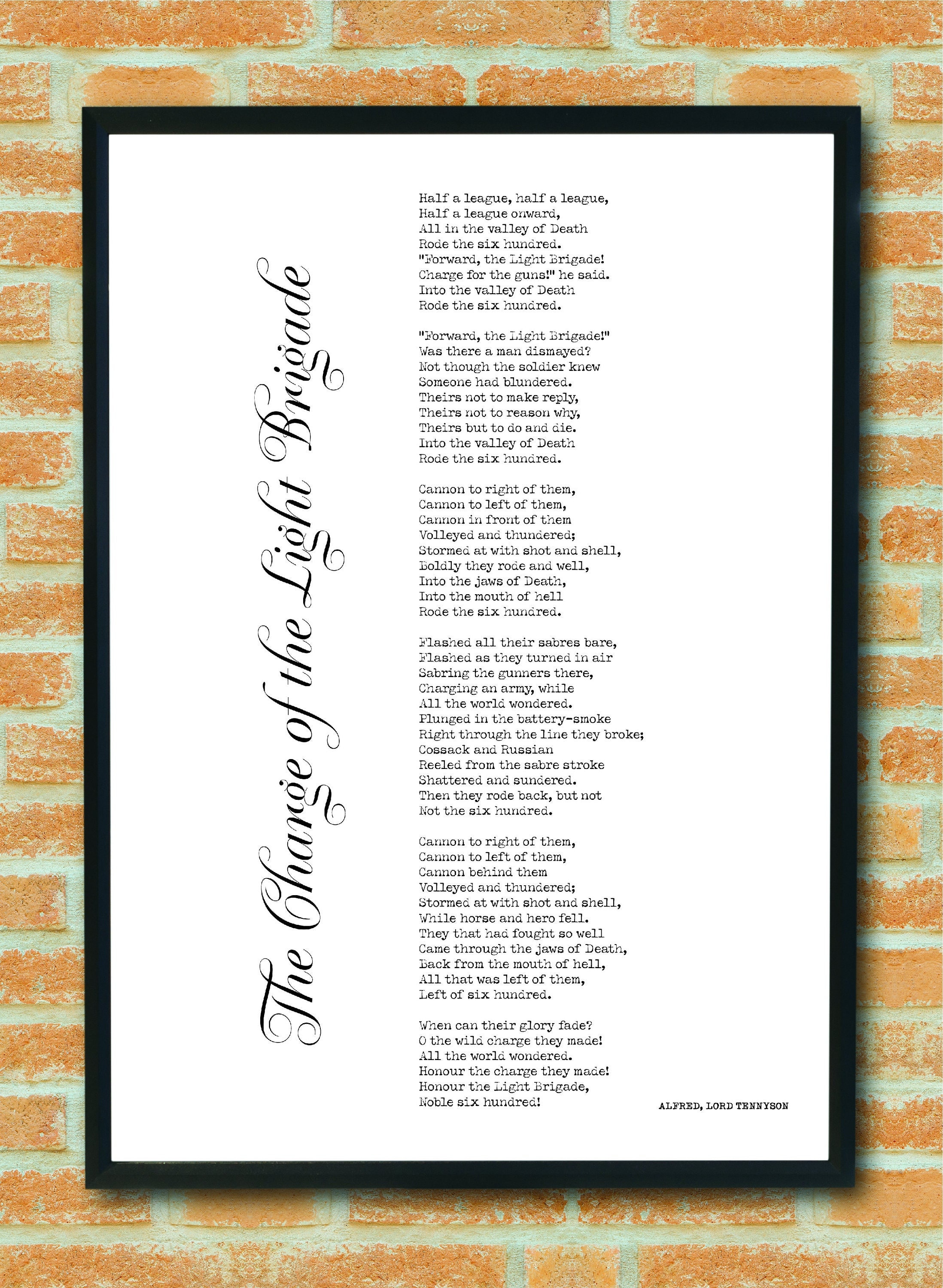 Charge Of The Light Brigade Poem