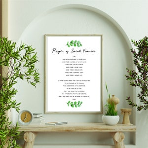 Prayer St Francis Printable, Peace Prayer of Saint Francis, St Francis ...