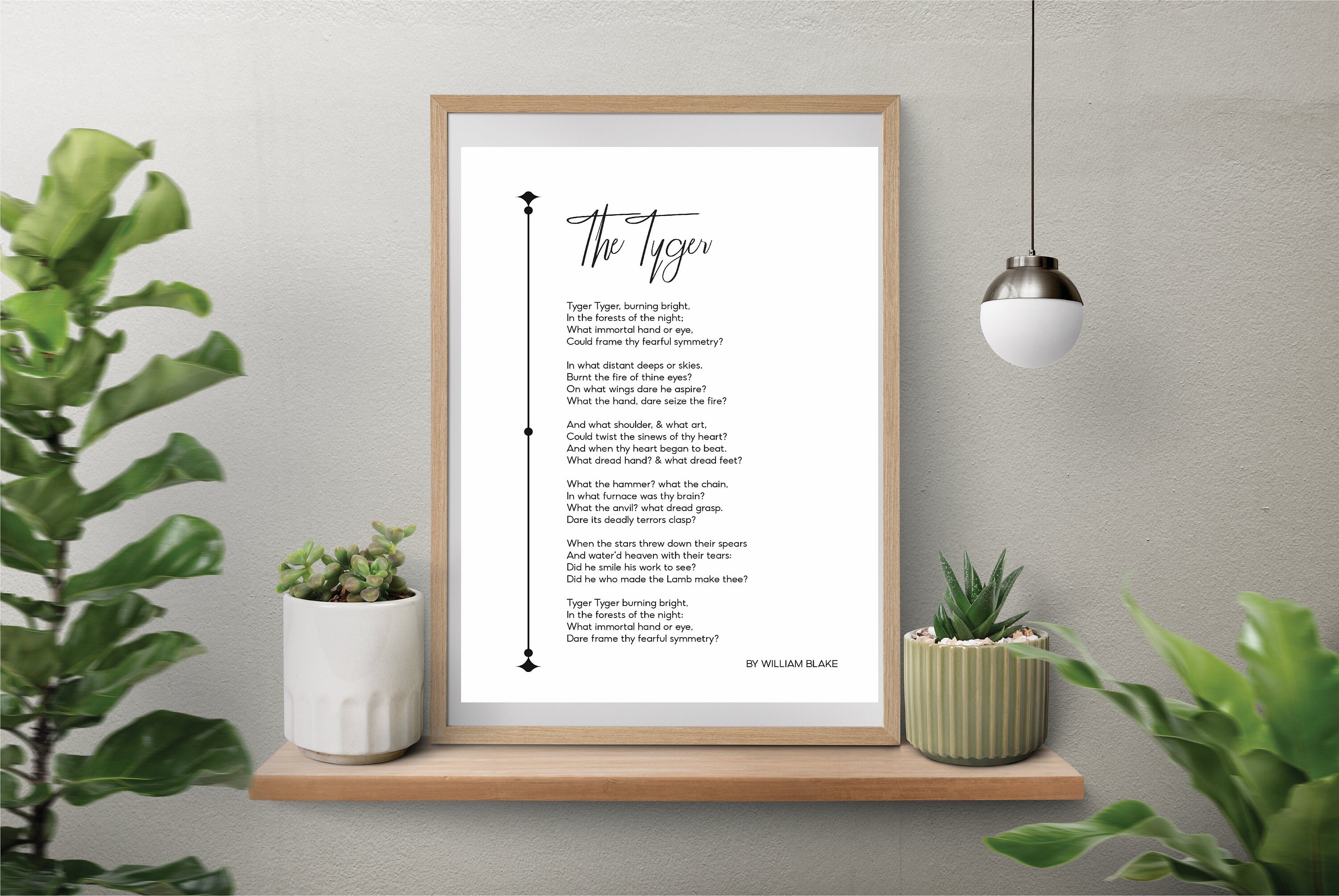 Tiger Poem by William Blake Tyger Tyger Burning Bright - Etsy