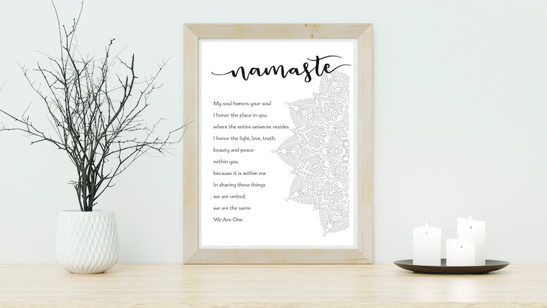 Namaste Printable Namaste Sign Printable Yoga Poster - Etsy