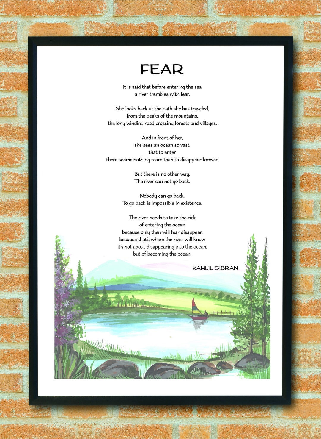PRINTABLE Fear Poem by Kahlil Gibran Poetry Decor Poem - Etsy