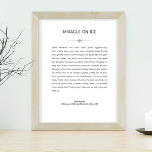 1980 Miracle on Ice, Herb Brooks Speech, Miracle Hockey Poster, USA ...