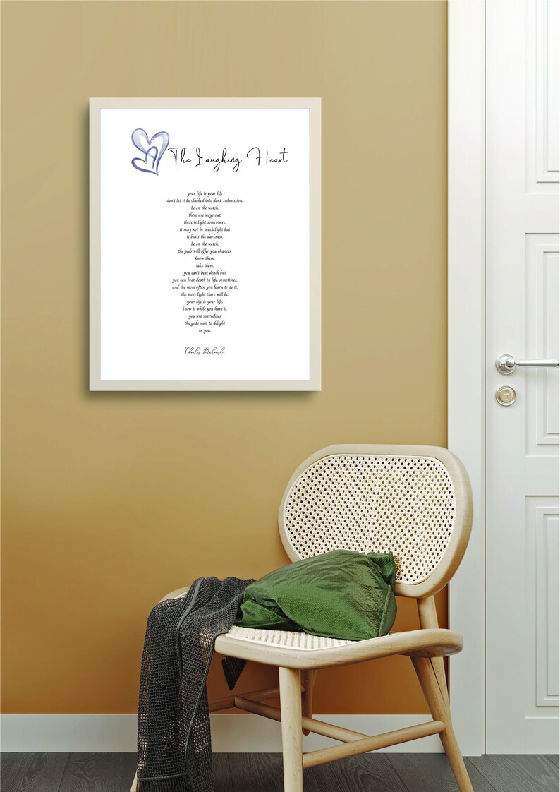 The Laughing Heart Charles Bukowski Poem Life Positive - Etsy