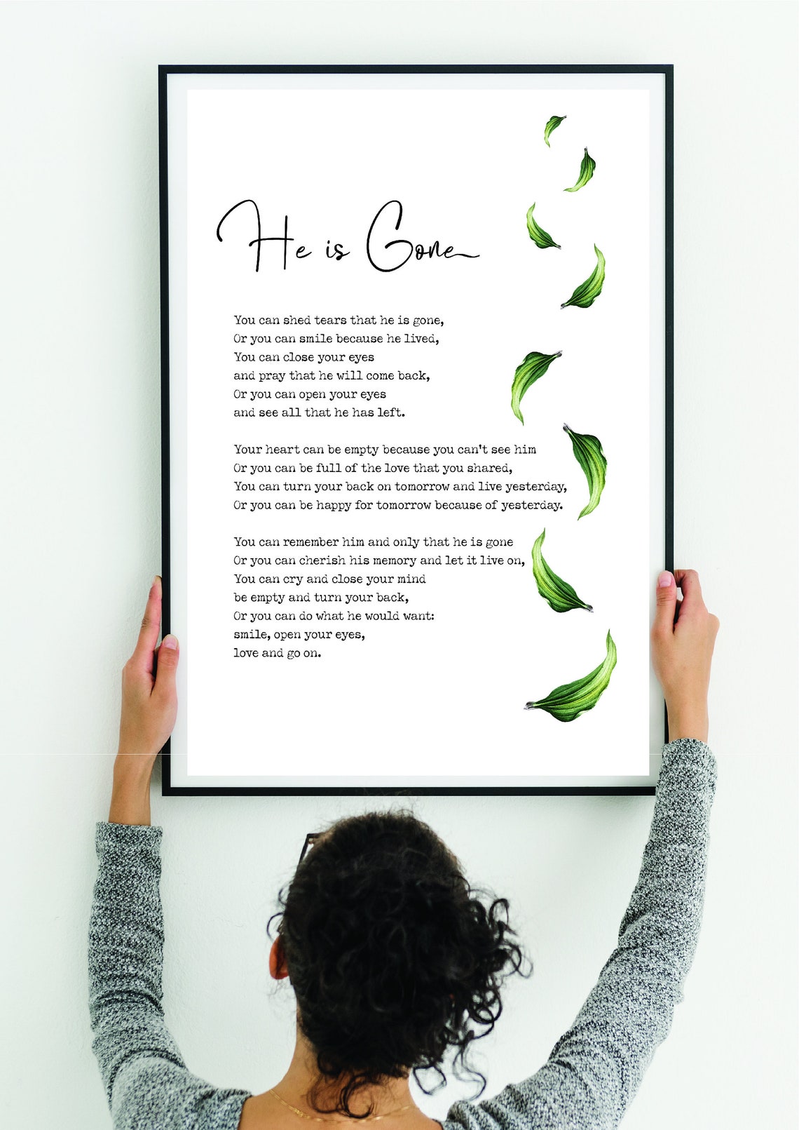 He is Gone David Harkins Poem Funeral Grief Mourning - Etsy Australia