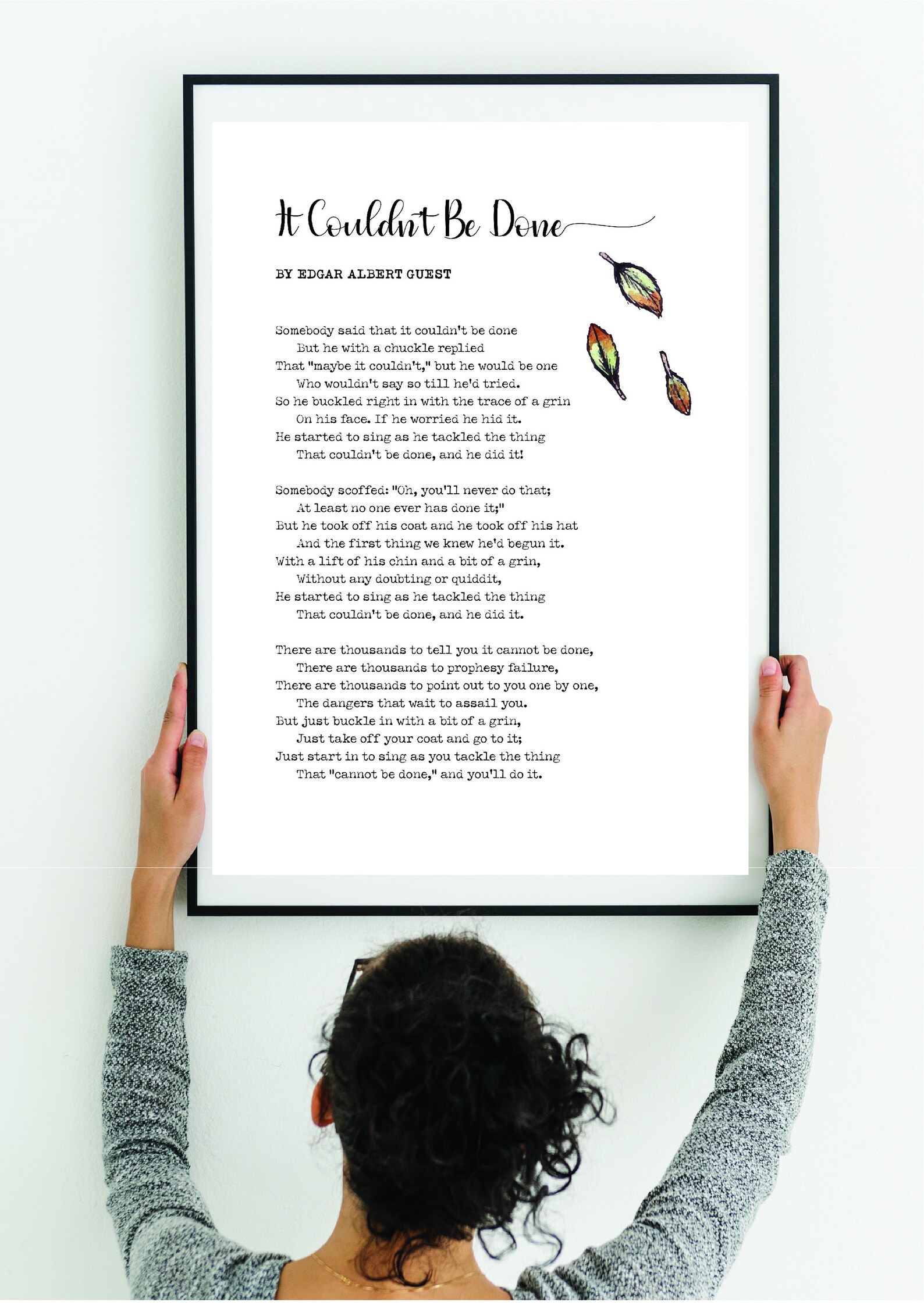 It Couldn't Be Done Edgar Albert Guest Poetry Poster | Etsy
