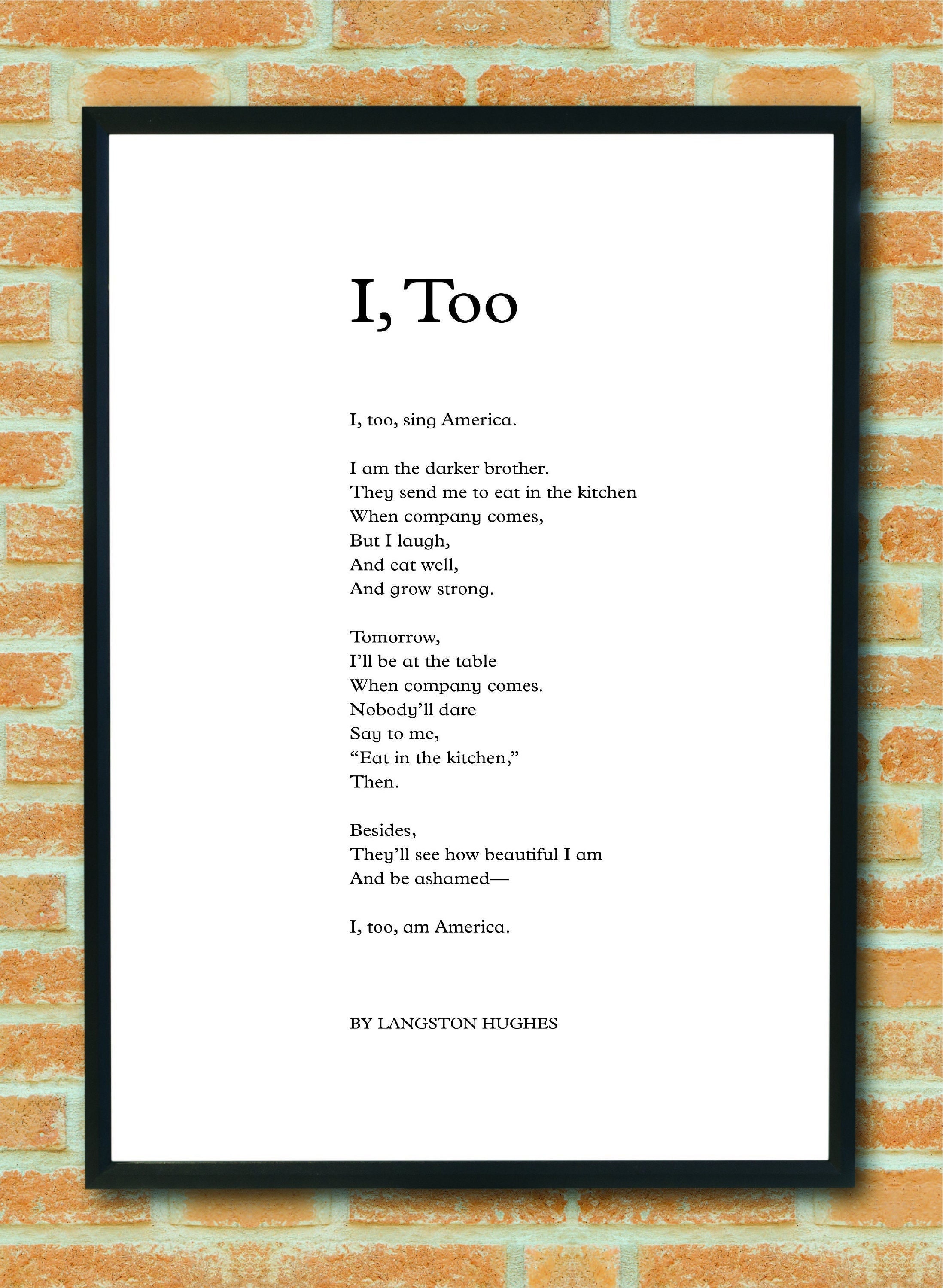 Langston Hughes Poems I Too