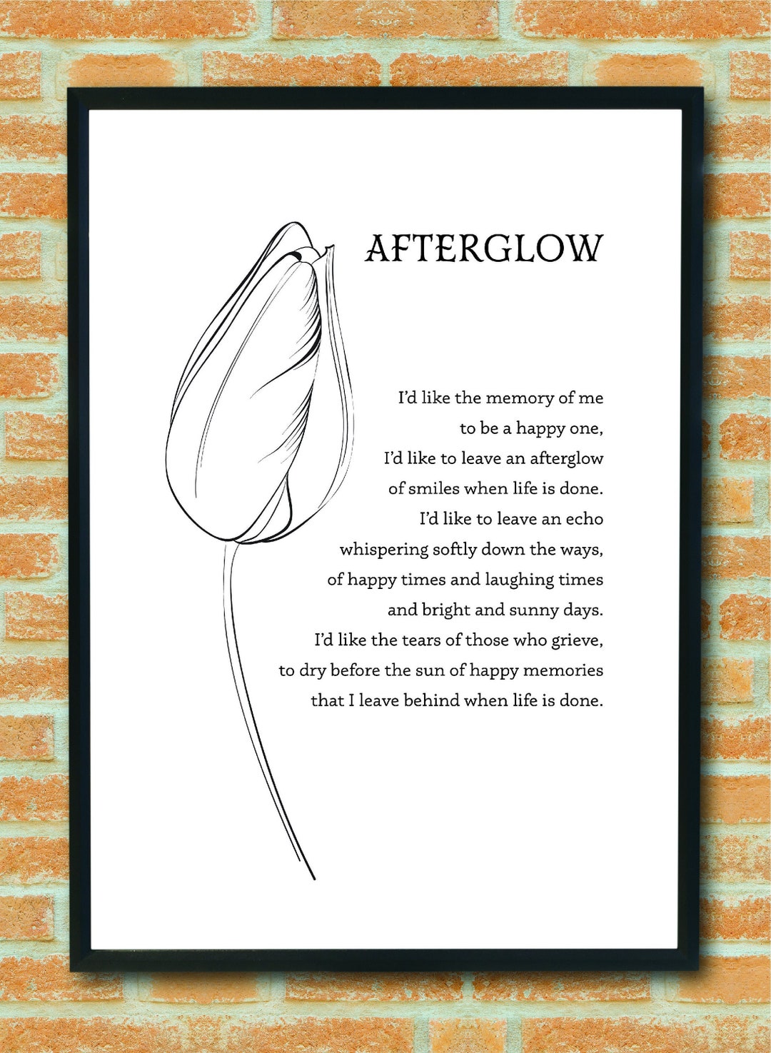 Afterglow Suffering Pain Funeral Poem Sympathy Gift - Etsy