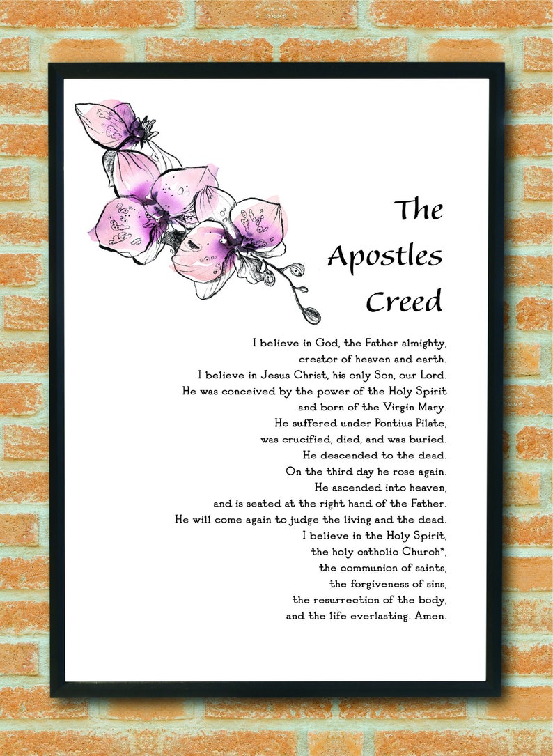 Apostle's Creed Bible Verse Christian Wall Art Bible - Etsy