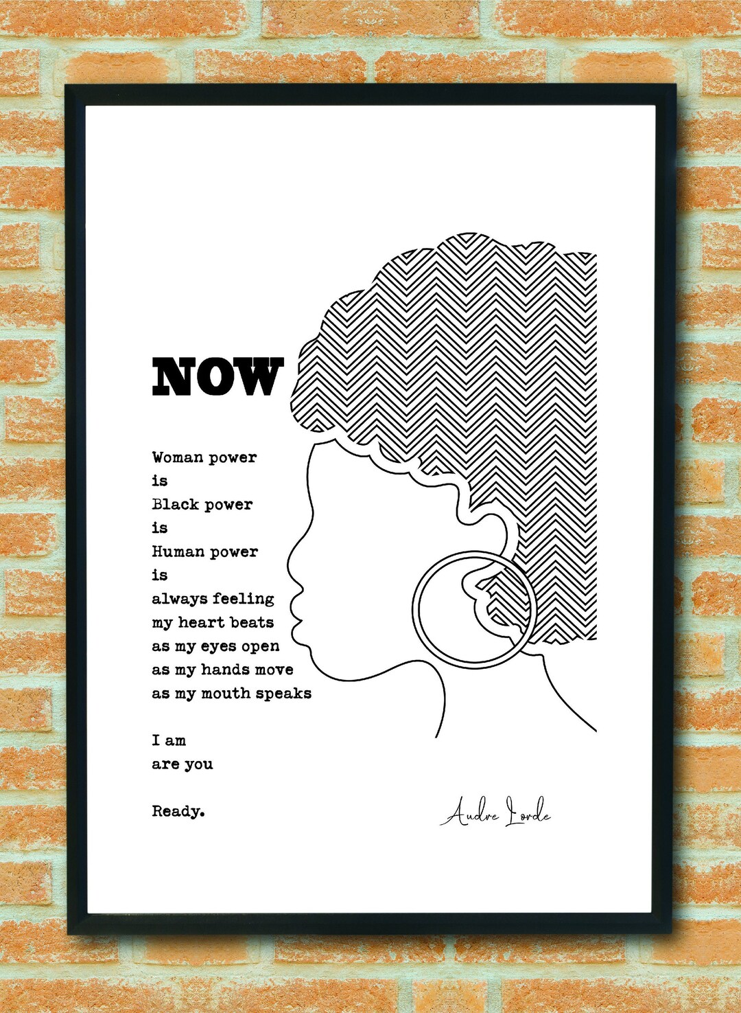 Audre Lorde Now Poem Feminist Civil Rights Activism - Etsy