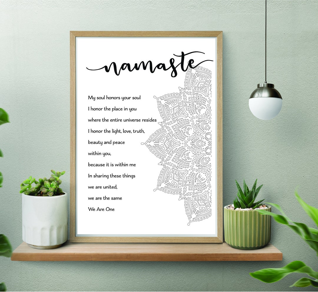 Namaste Printable Namaste Sign Printable Yoga Poster Meditation Print ...