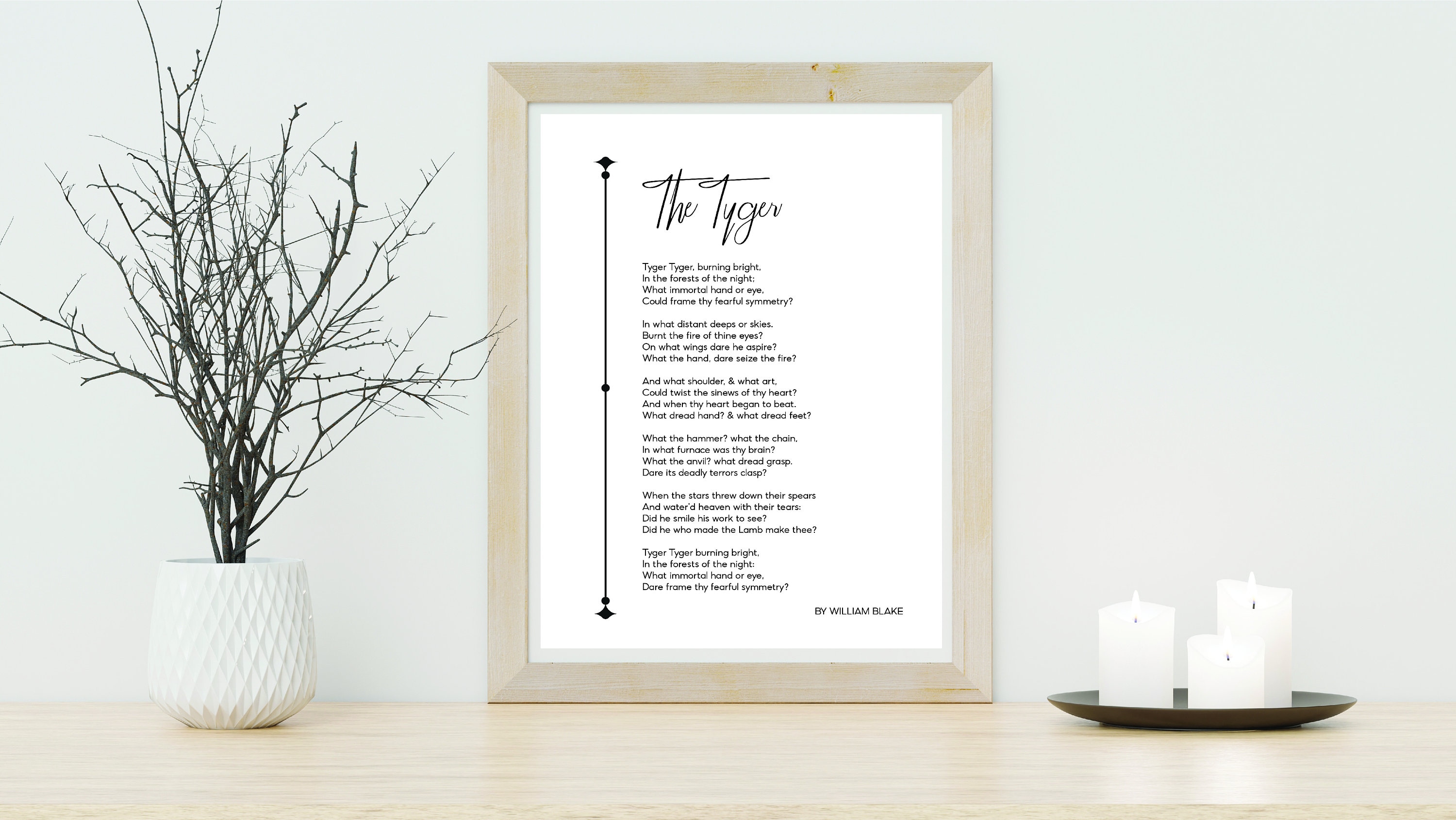 Tiger Poem by William Blake Tyger Tyger Burning Bright - Etsy