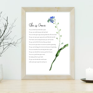 She is Gone David Harkins Poem Funeral Grief Mourning Print Sympathy ...