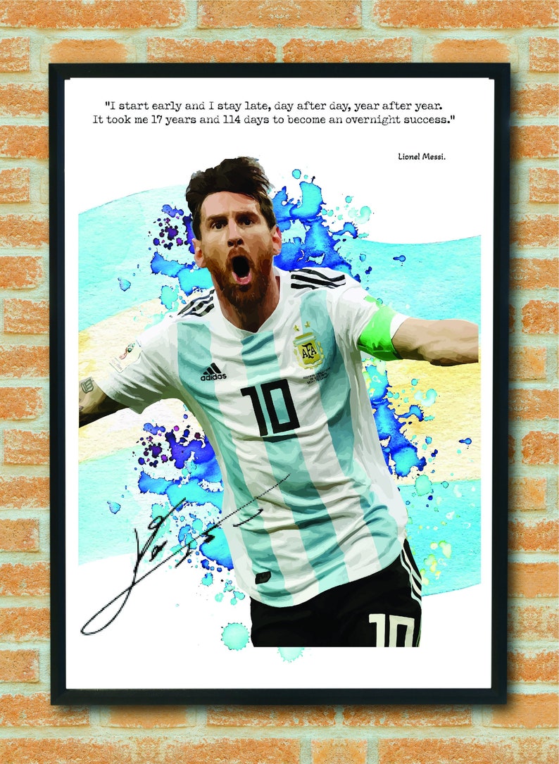Lionel Messi Soccer Printable Poster Motivational Quote - Etsy