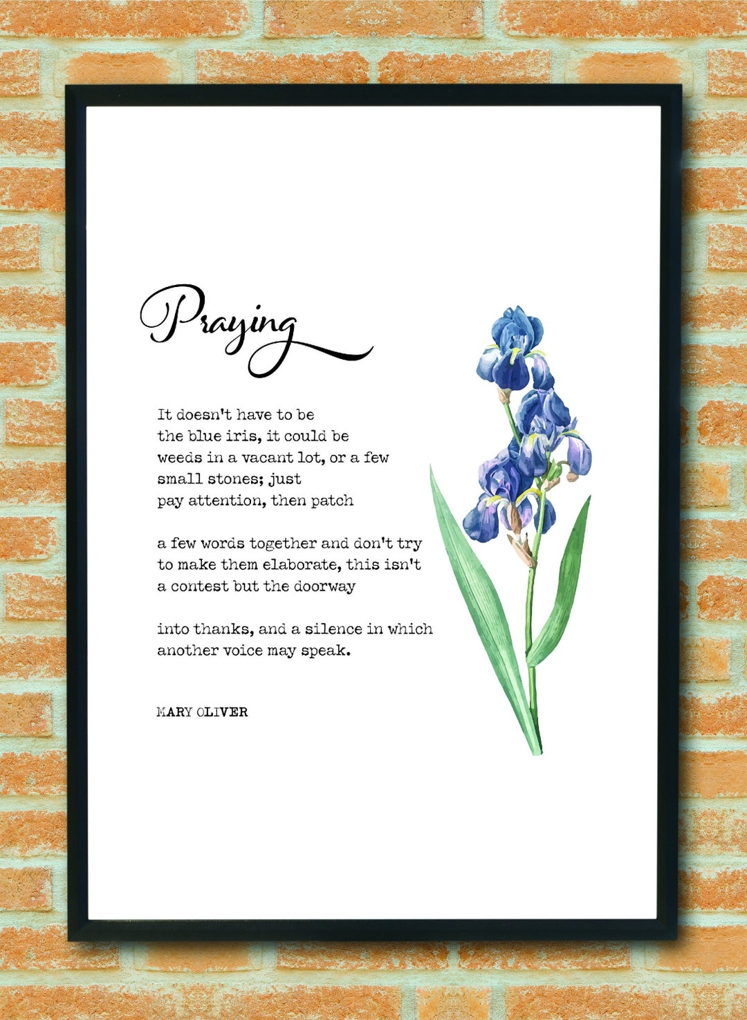 Praying Mary Oliver Poem Strength Motivation Digital - Etsy