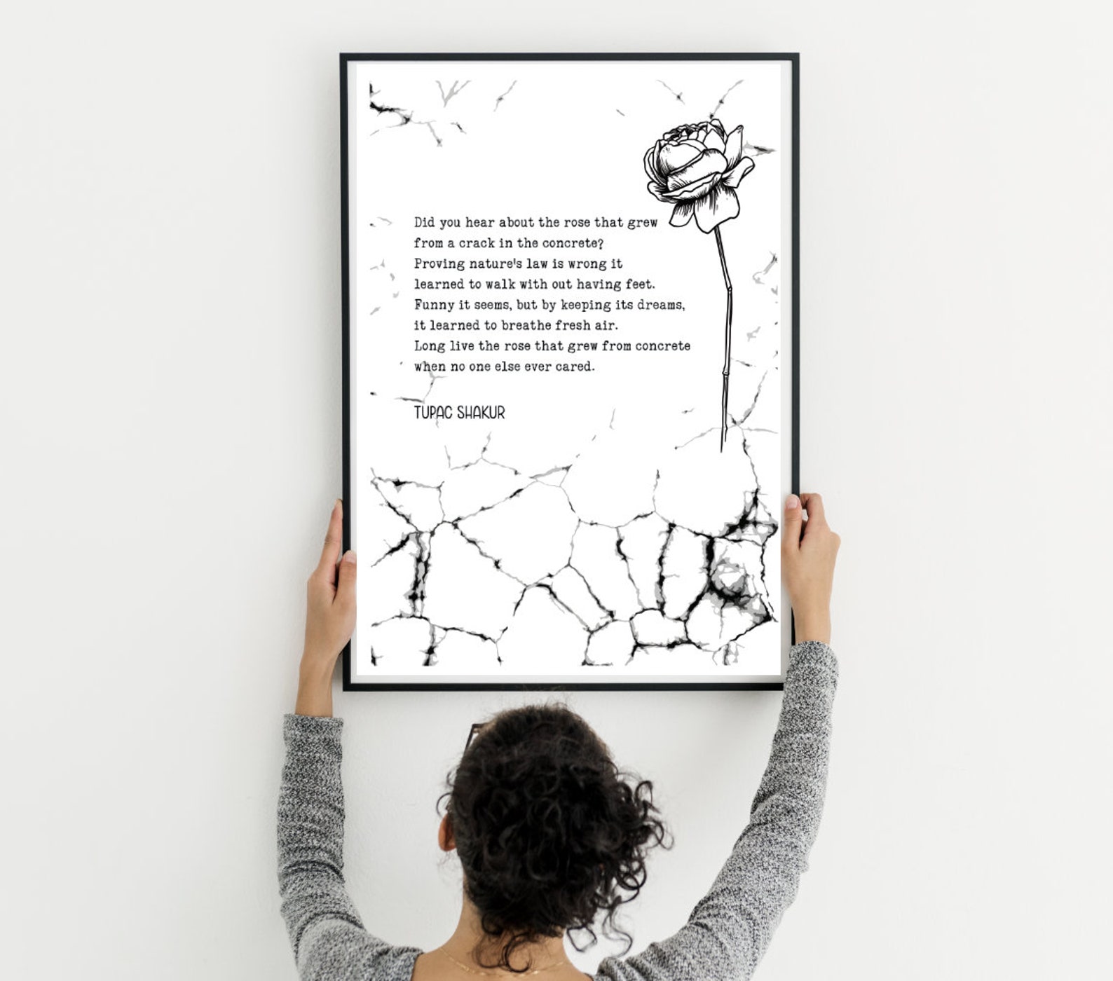 The Rose That Grew From Concrete Tupac Shakur Poem - Etsy Australia