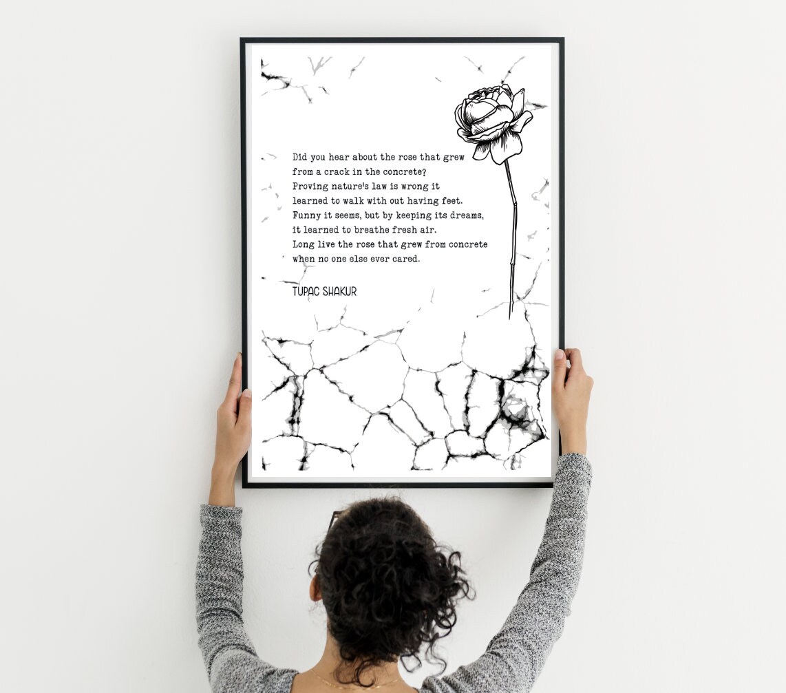 The Rose That Grew From Concrete Tupac Shakur Poem - Etsy Australia