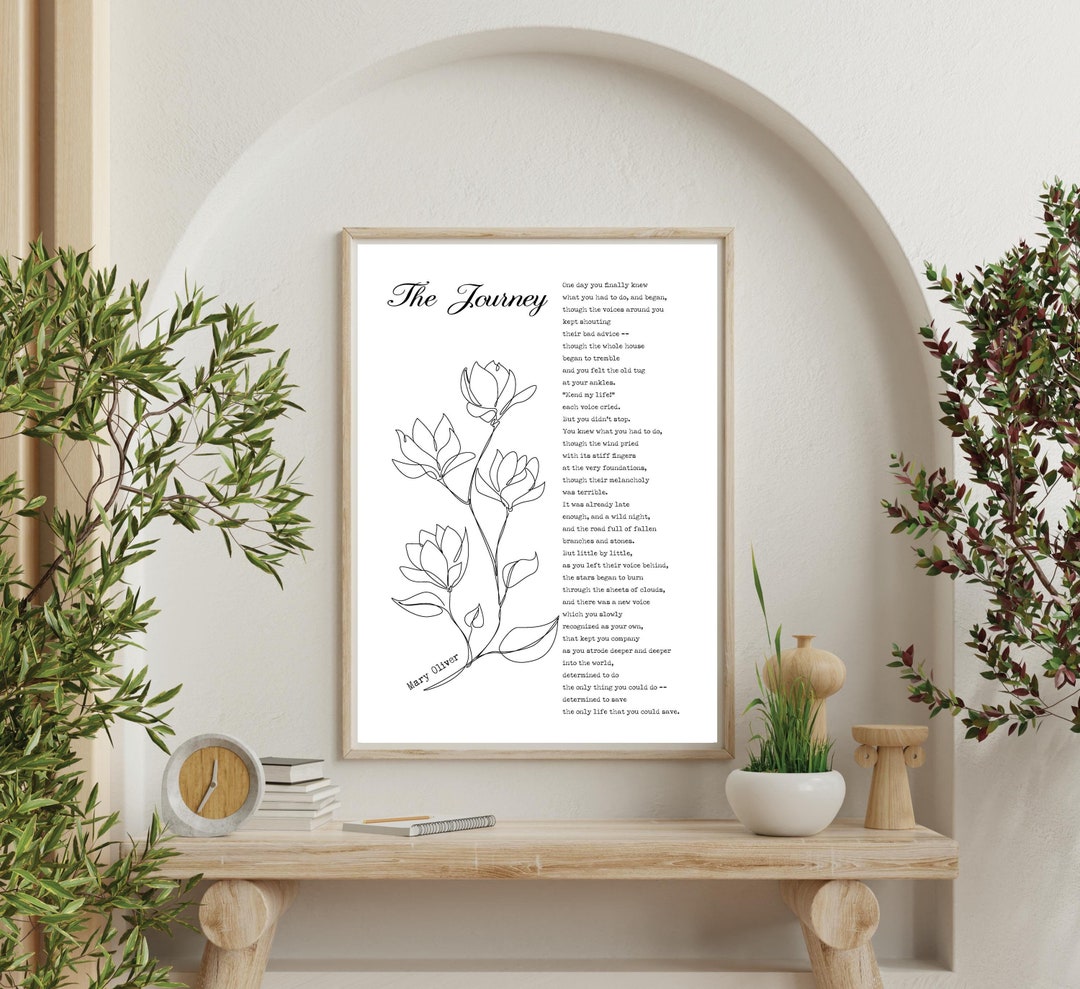 The Journey Poem by Mary Oliver Printable Poem Motivational Poem ...
