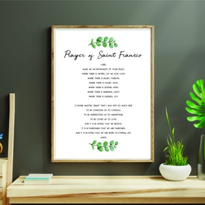 Prayer St Francis Printable, Peace Prayer of Saint Francis, St Francis ...