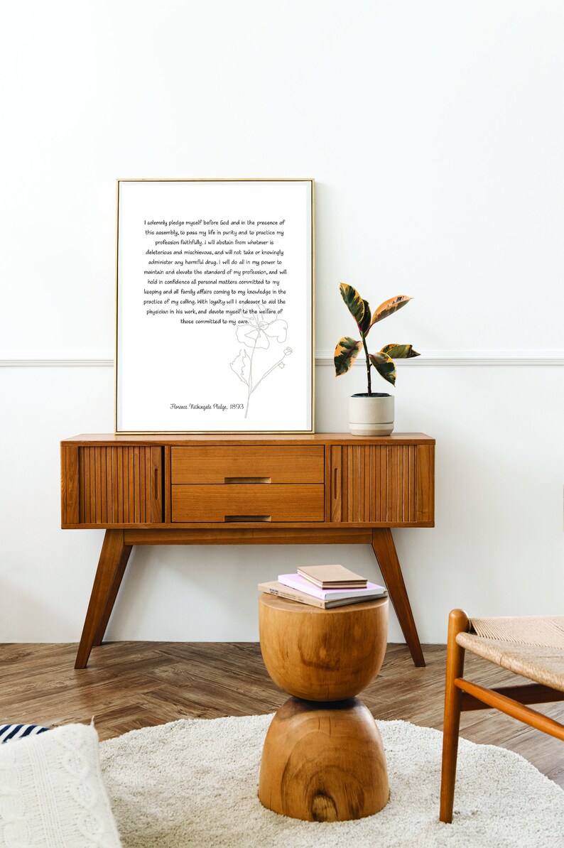 Florence Nightingale Pledge Nurse Gift Inspiration Wall - Etsy
