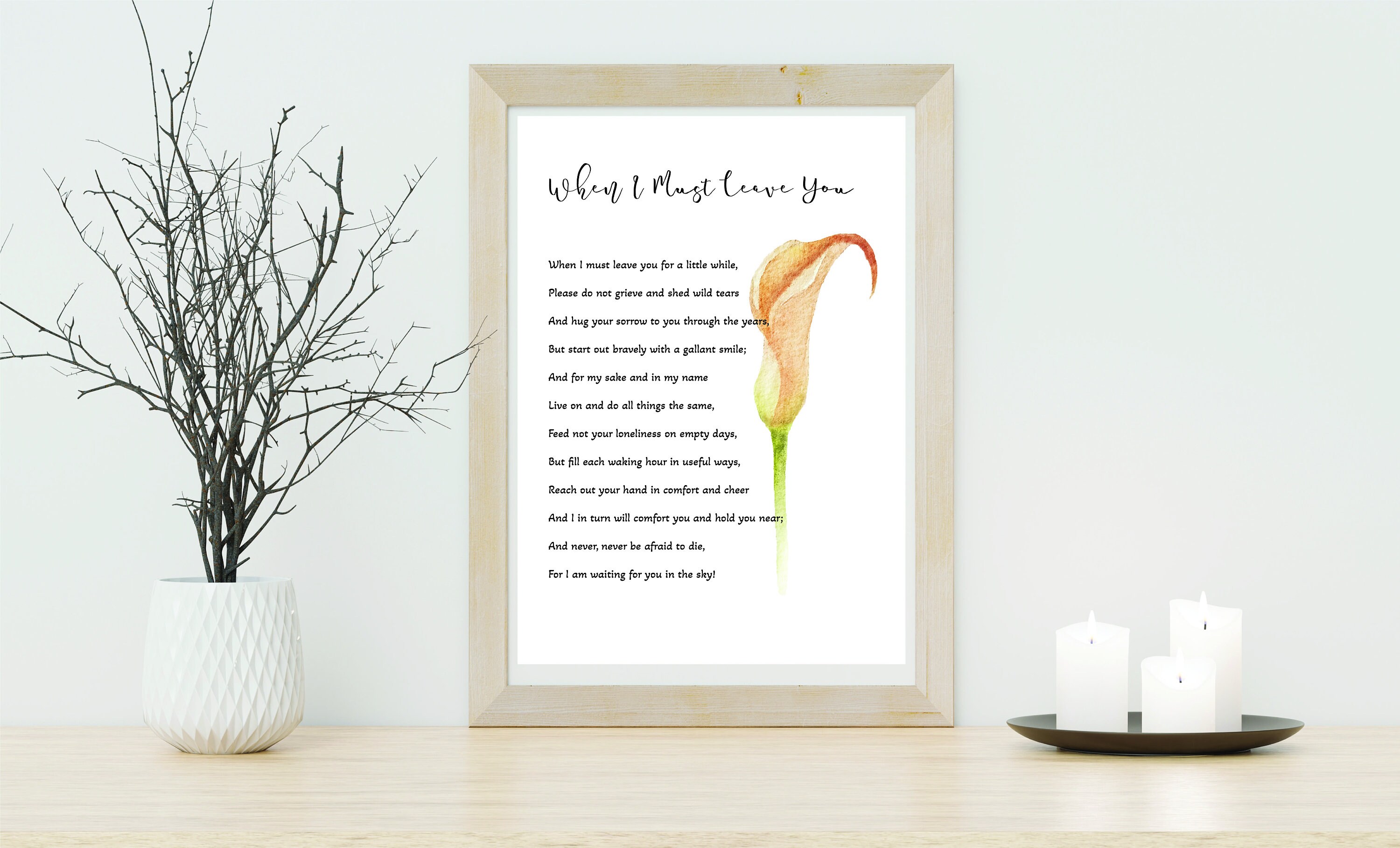 When I Must Leave You Funeral Poem Memorial Gift Loved - Etsy
