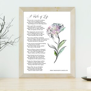 Psalm of Life Henry Wadsworth Longfellow Poem Advice Print Wall Art ...