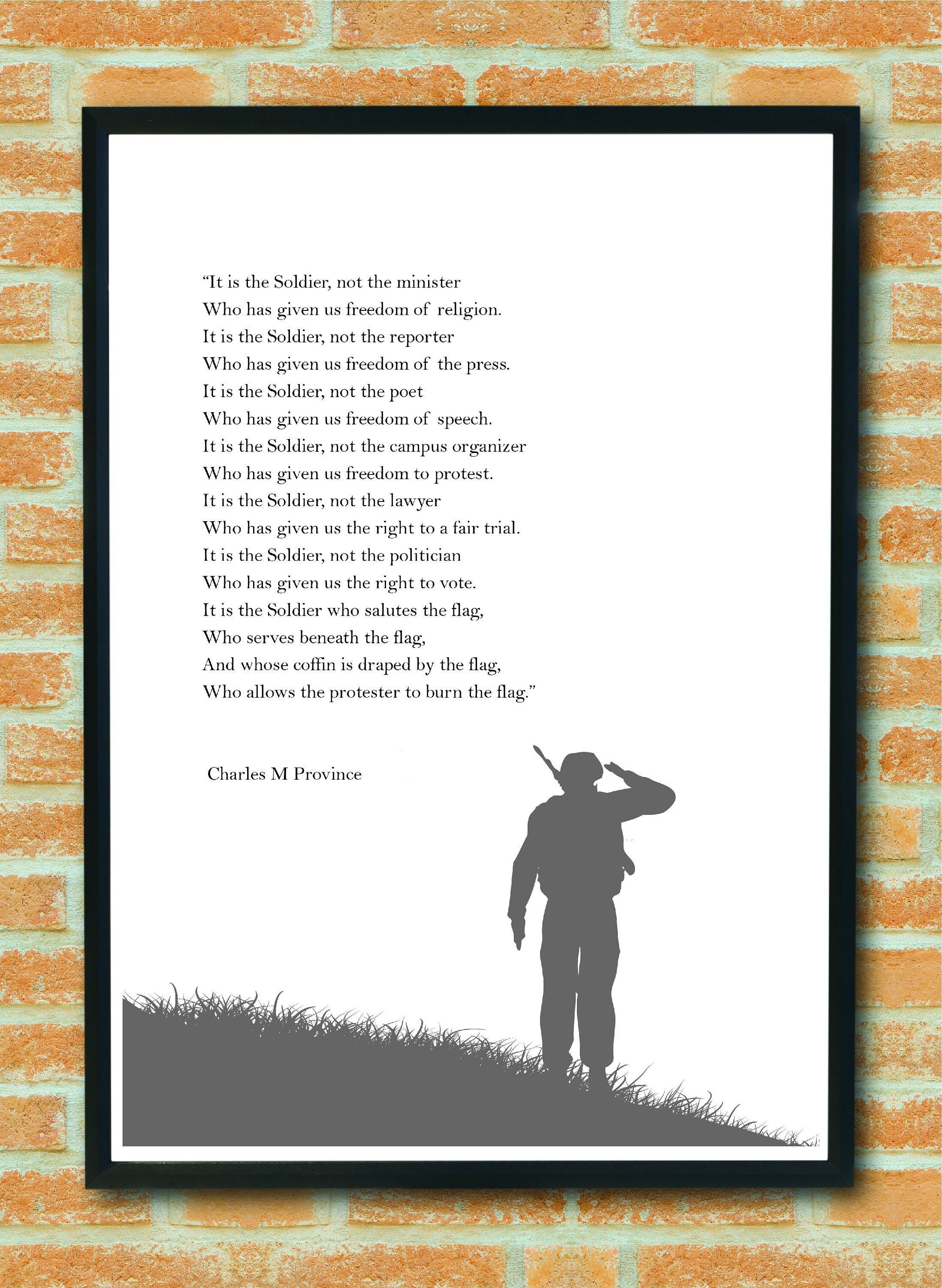 It is the Soldier Charles M. Province Memorial Day Poem - Etsy