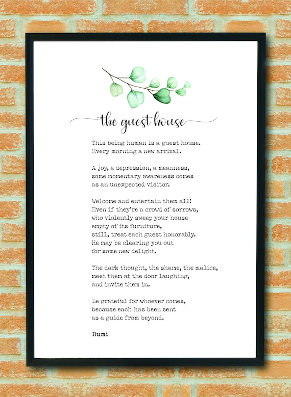 The Guest House Rumi Poem Persian Saint Mystic | Etsy