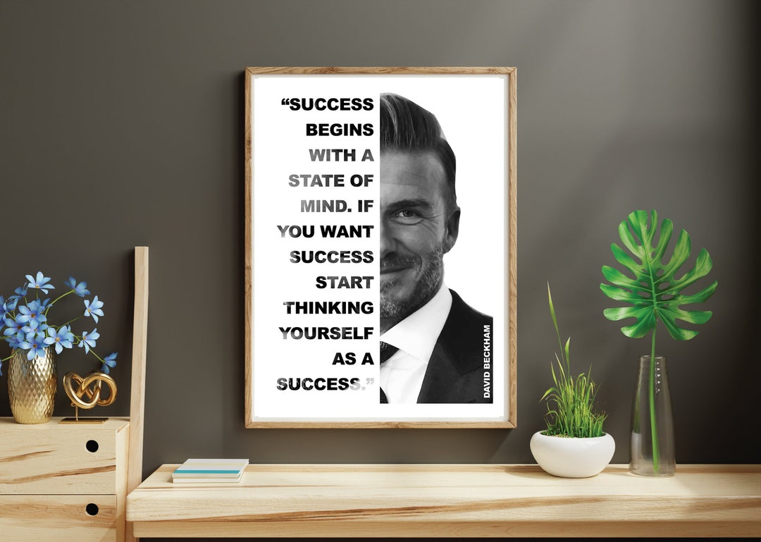 David Beckham DIGITAL Printable Poster Motivational Quote Fathers Day ...