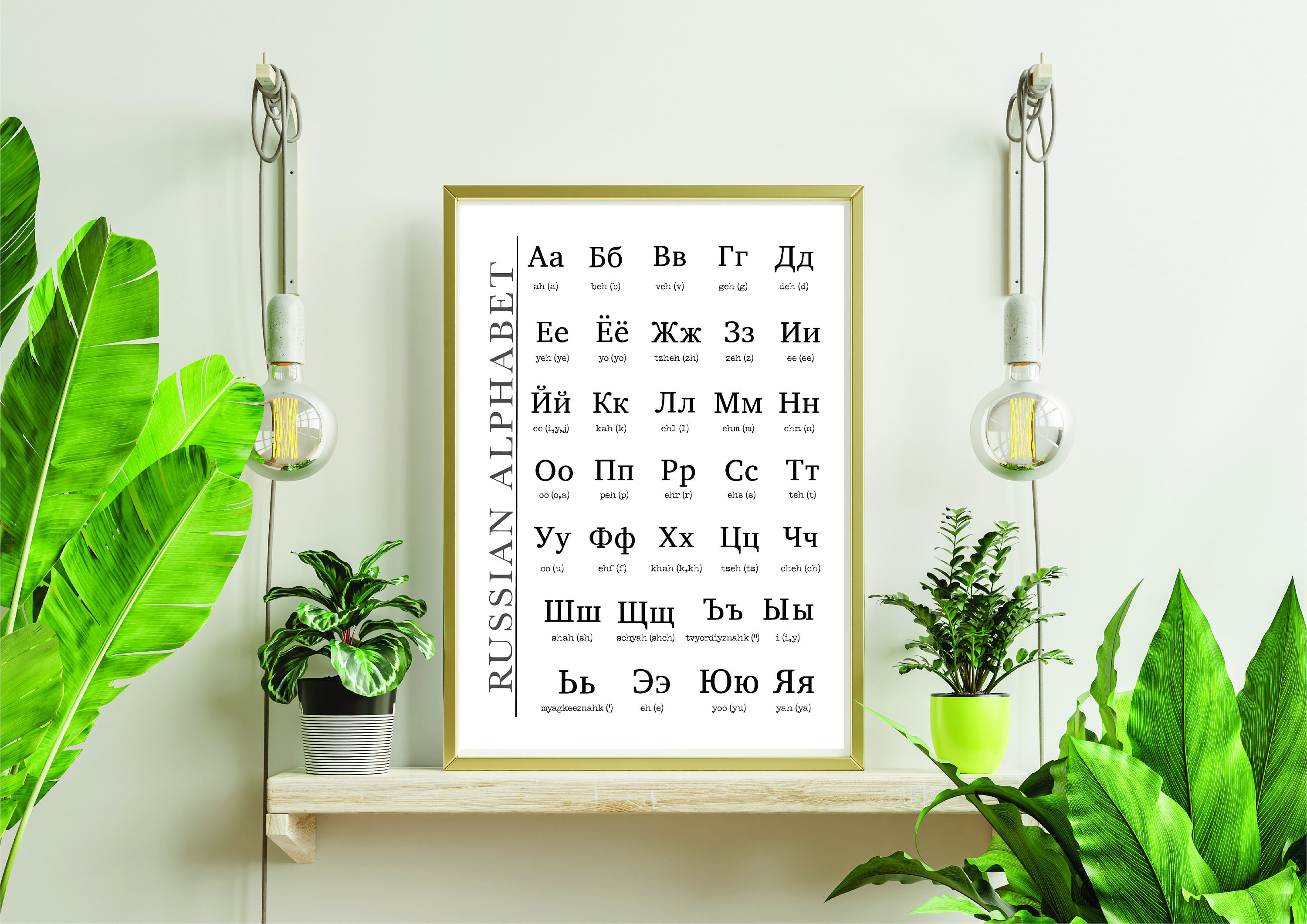 Russian Alphabet Chart Poster Print Cyrillic Language - Etsy