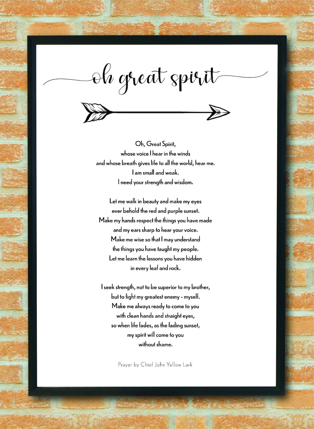 Oh Great Spirit Native American Prayer John Yellow Lark - Etsy